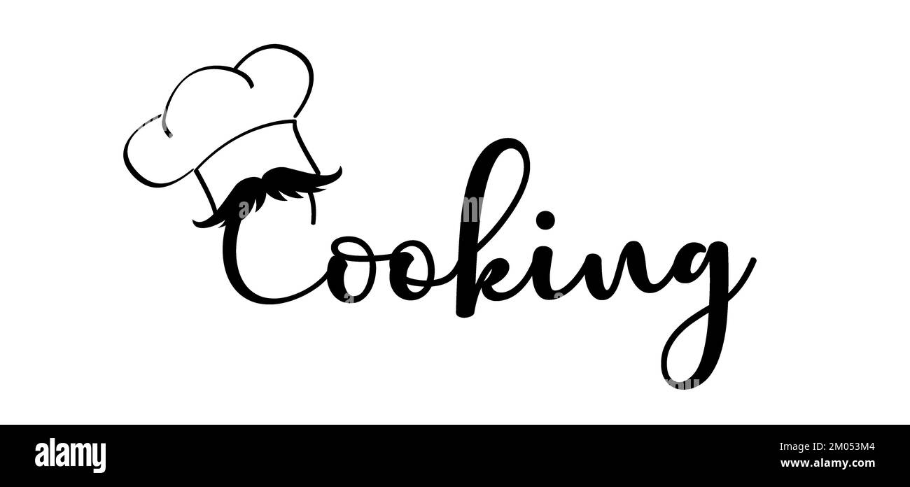 Cartoon chef cap with mustache symbol. Chef hat or cap. Kitchen cook or ...