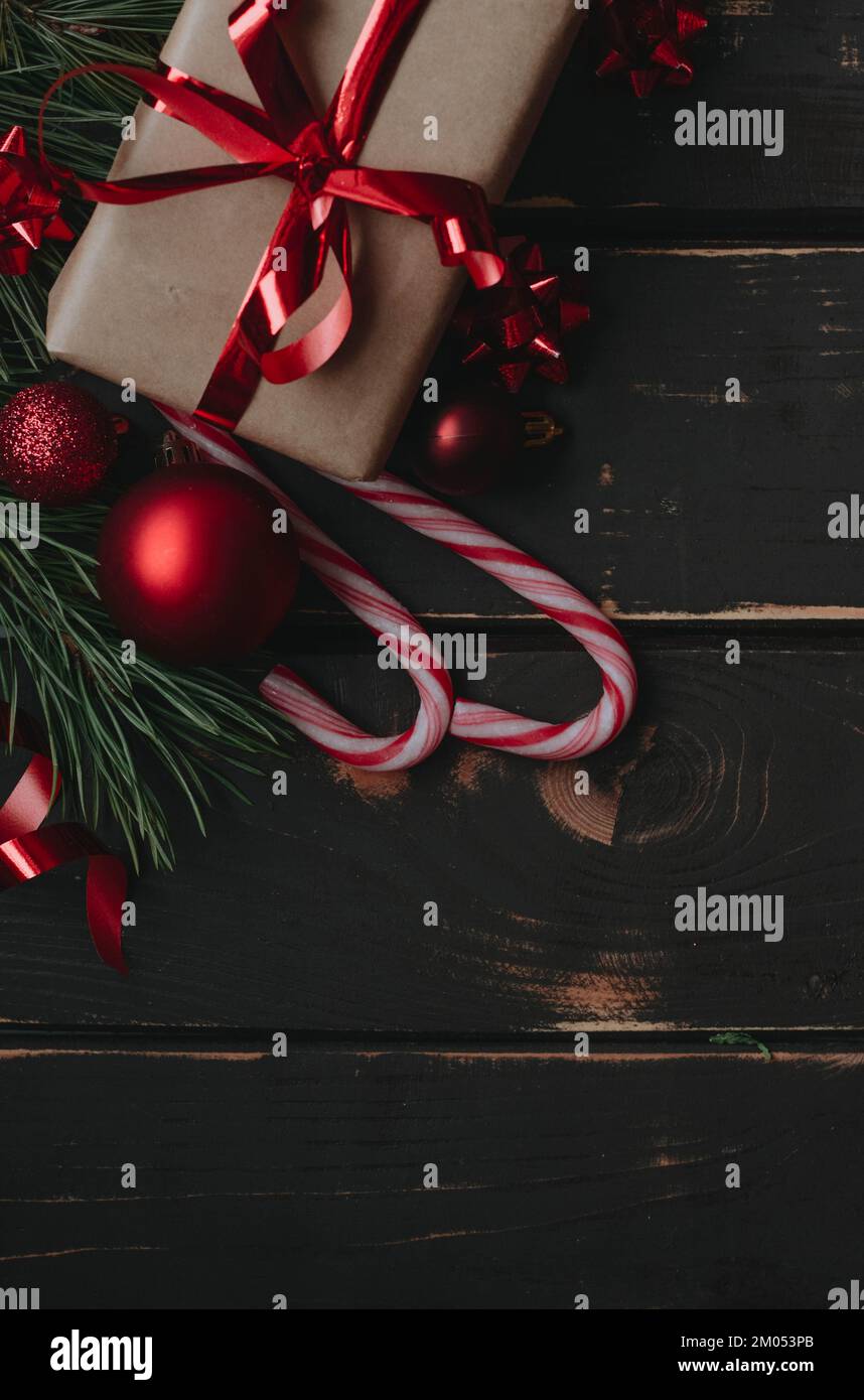 Christmass background gift boxe,red christmas tree toys,christmas ...