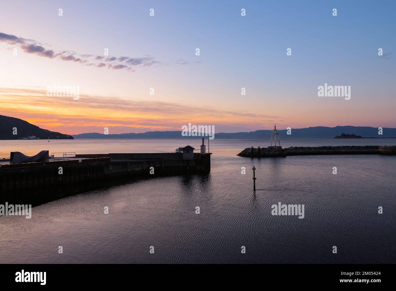 Sunset at Trondheim fjord in the Norwegian city Trondheim Stock Photo ...