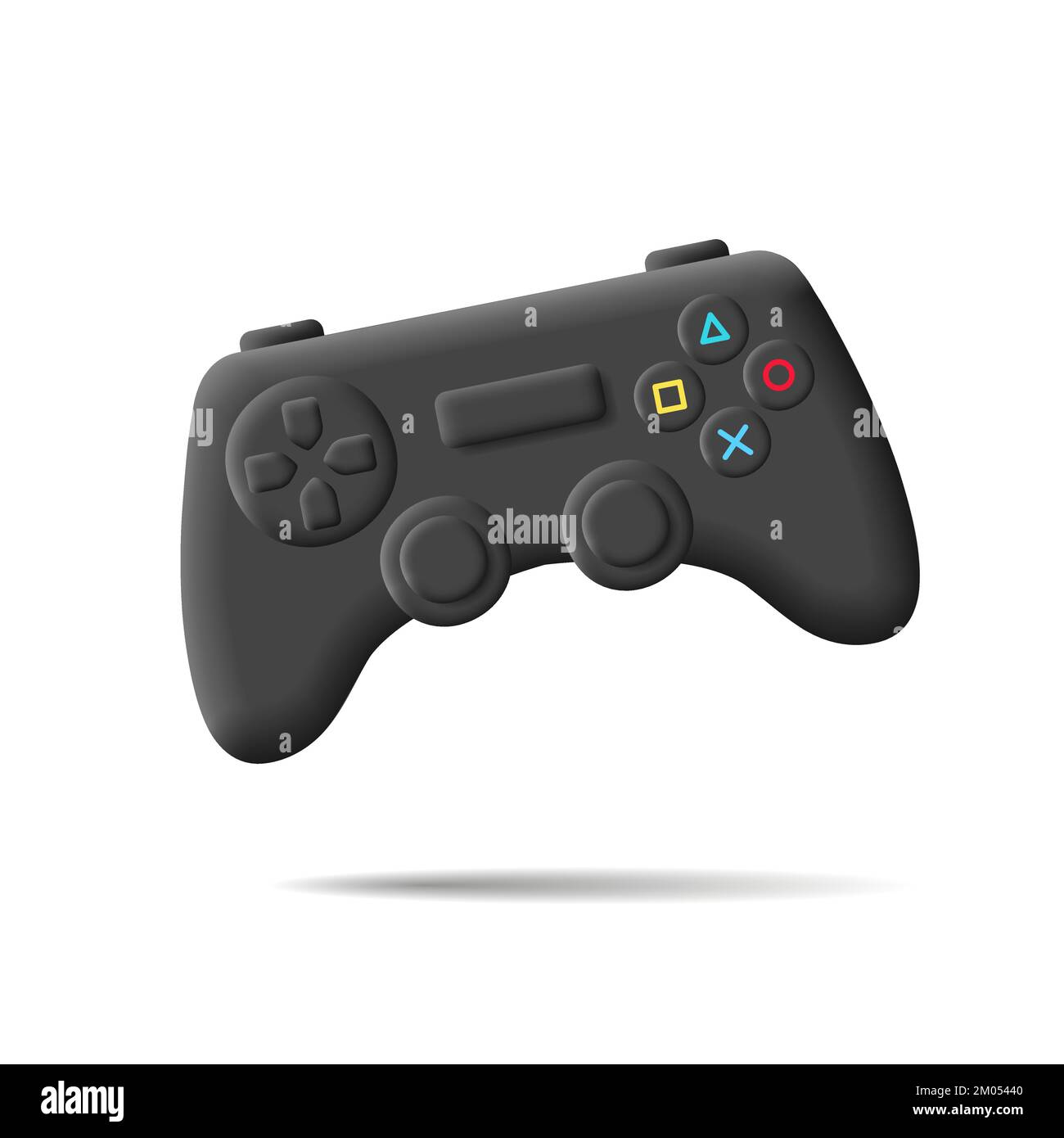 3d detailed illustration of gamepad joystick with buttons, render style ...