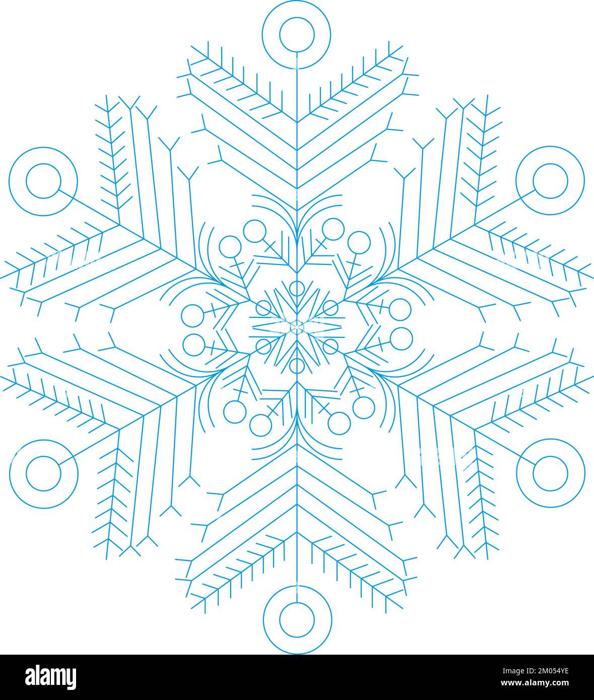 thin outline of a fragile snowflake. Winter snow. Vector layout Stock ...