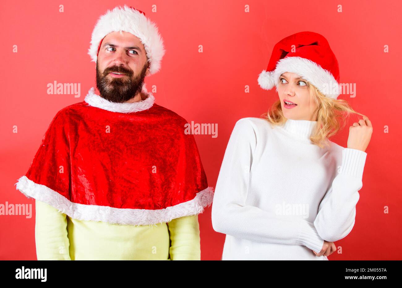 Christmas couple flirt party hi-res stock photography and images - Alamy