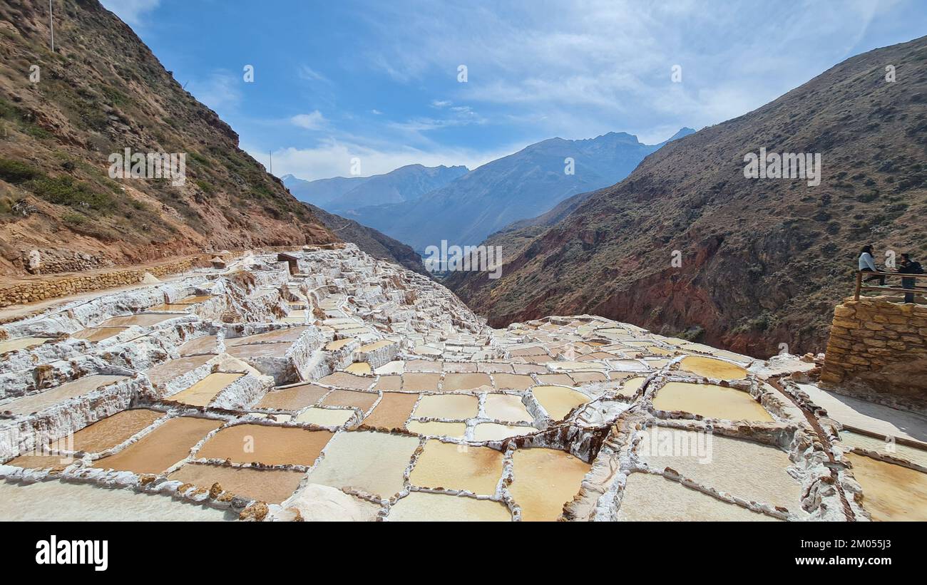 Traditional salt mines in Urubamba Peru Stock Photo - Alamy