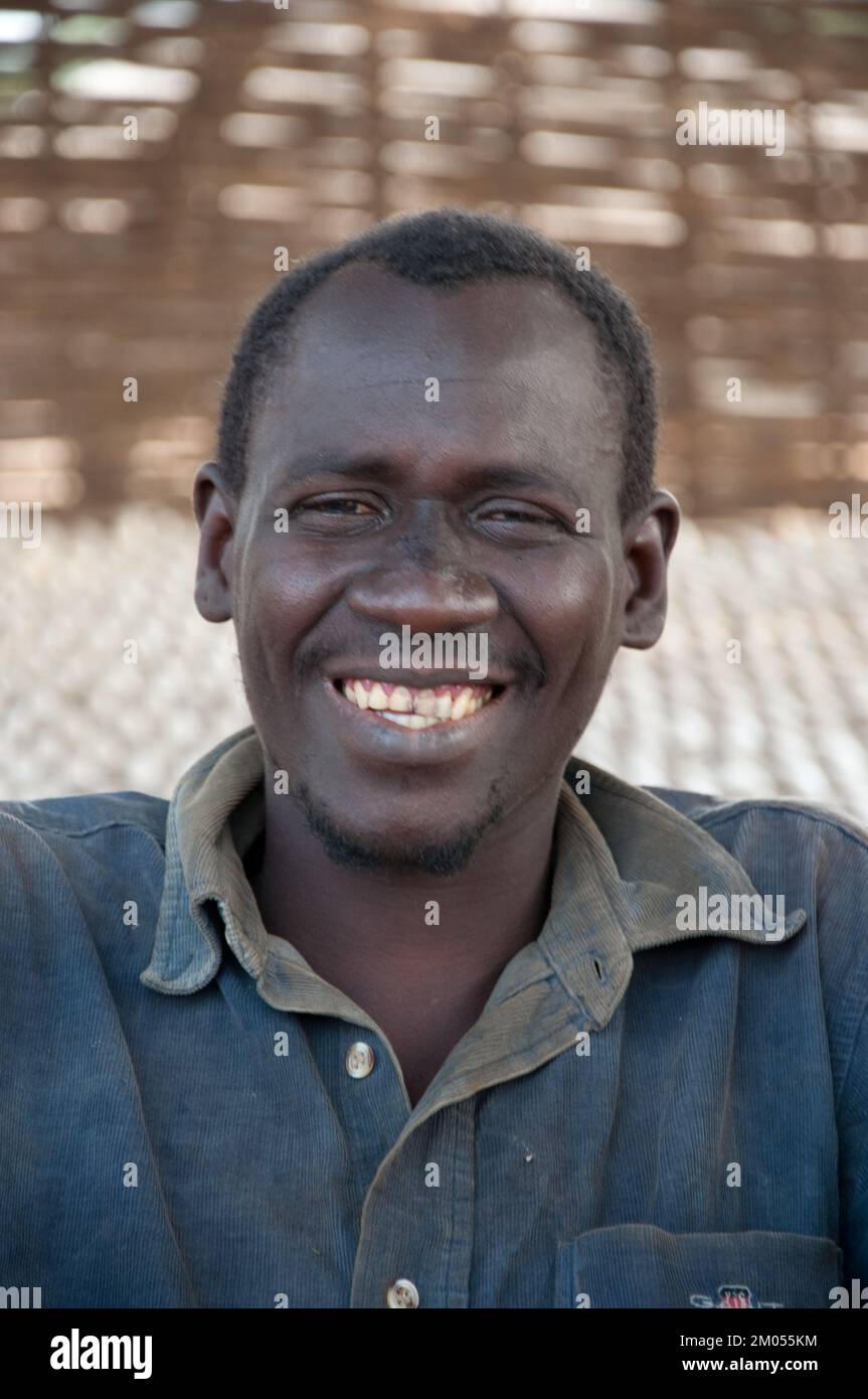 Faces of Africa, African man, Bafata, Guinea Bissau; Broad smile Stock ...