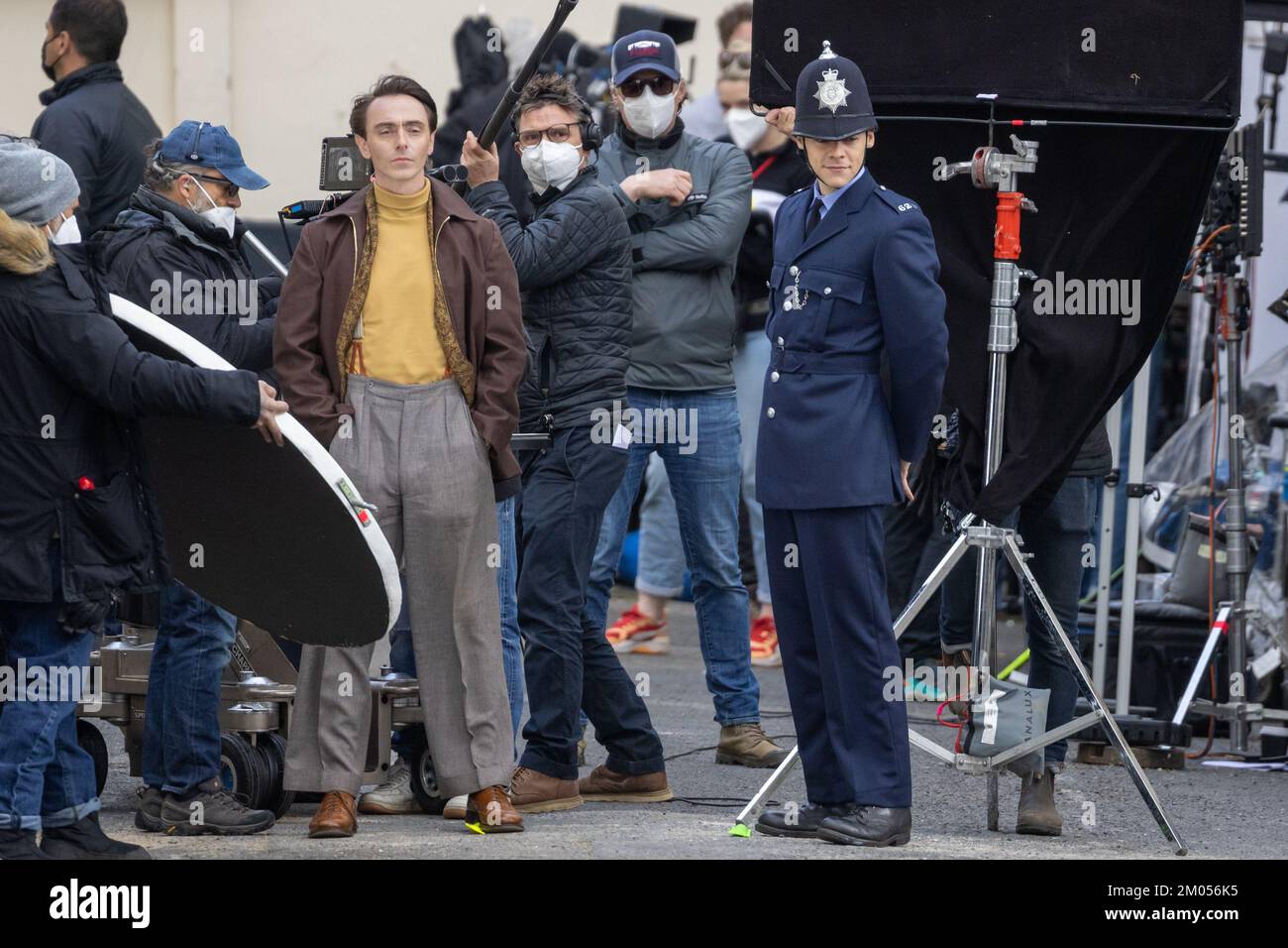 Harry Styles films scenes for My Police Man in Brighton UK Stock Photo ...