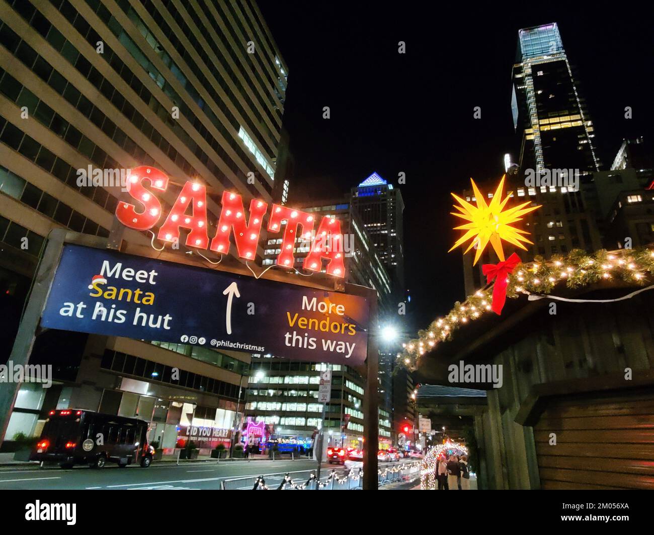 Philadelphia, Pennsylvania, U.S - December 3, 2022 - Lights decoration ...