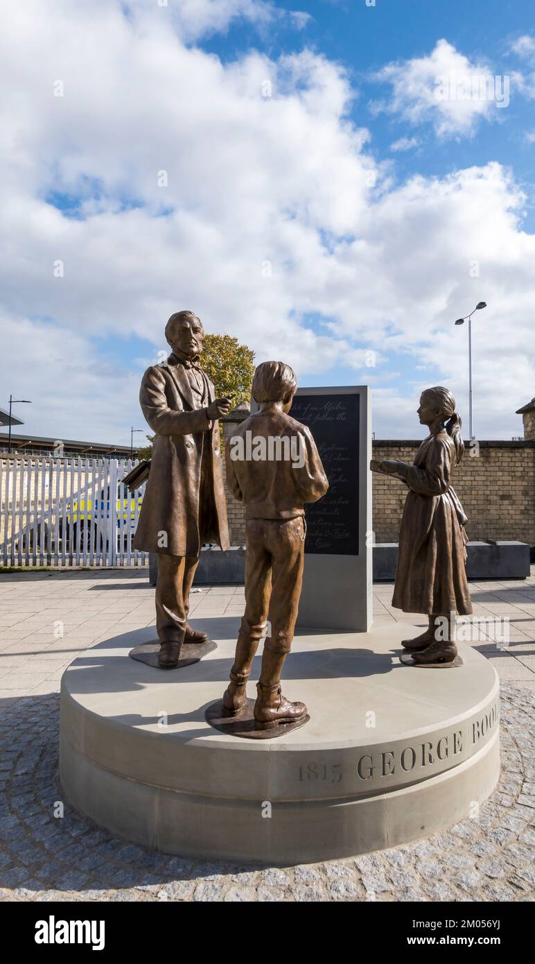 Statue memorial to Lincoln citizen George Boole Mathematician, Station ...