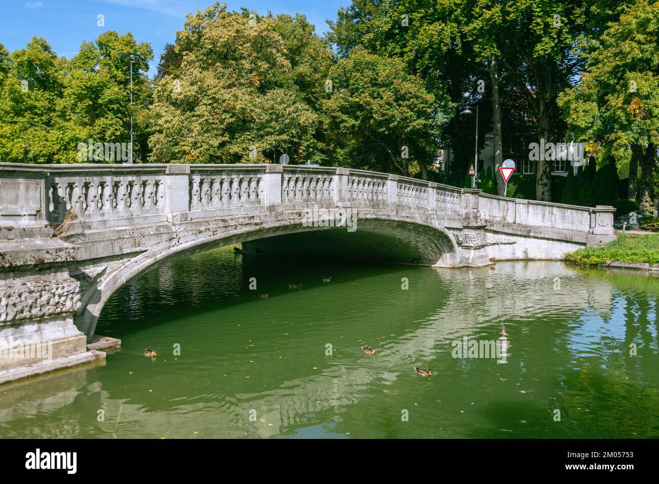 Bridge Crossing Nymphenburg Channel In Munich, Bavaria Stock Photo - Alamy