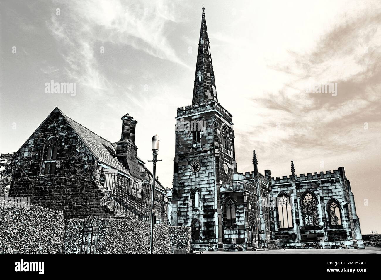 St Marys Tower and ruins of 12th Century Birkenhead Priory - Photo ...