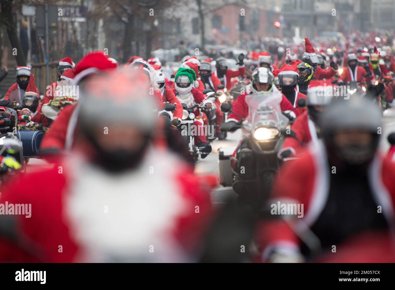 Gdansk santas on motorbikes parade hi-res stock photography and images ...