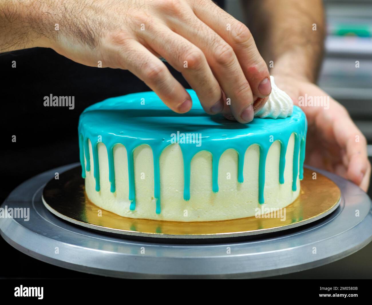 donuts meringue berries and sparkles topping on frosted icing drip ...