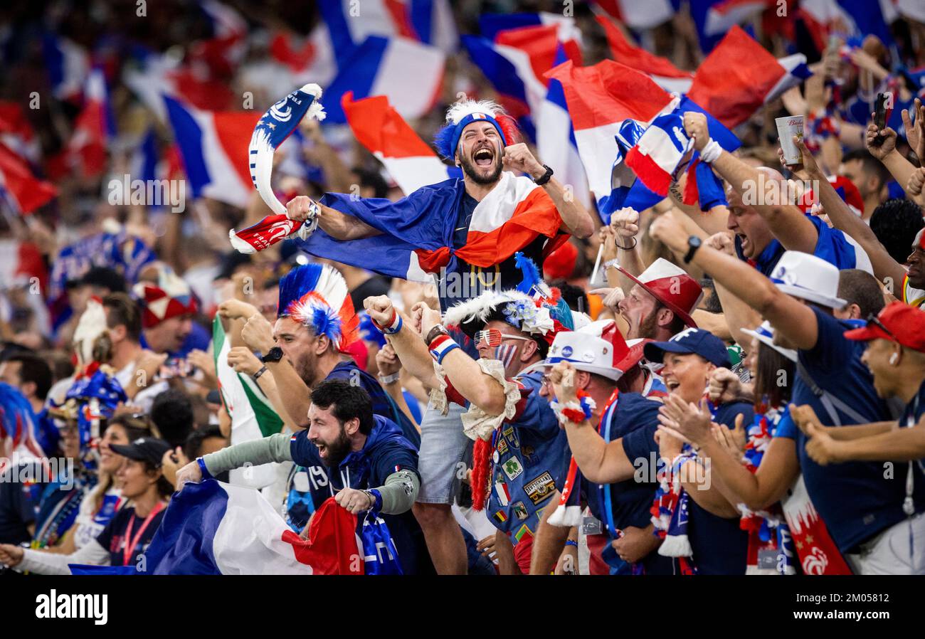 Doha, Qatar. 4th Dec, 2022. French Fans celebrate the goal France ...