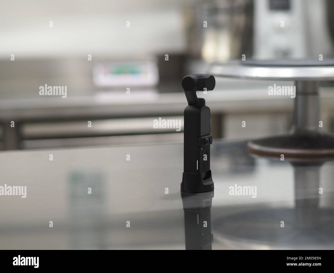 gimbal action cam ready to record video in industrial kitchen image ...