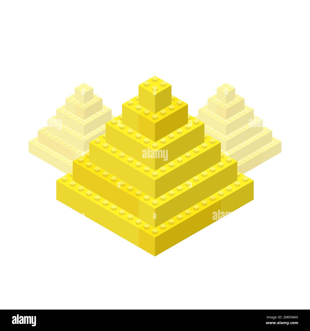 The concept of the Egyptian pyramids in isometry on a white background ...