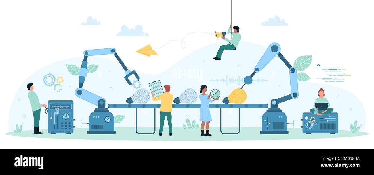 Innovation, new creative idea generation and brand development vector ...