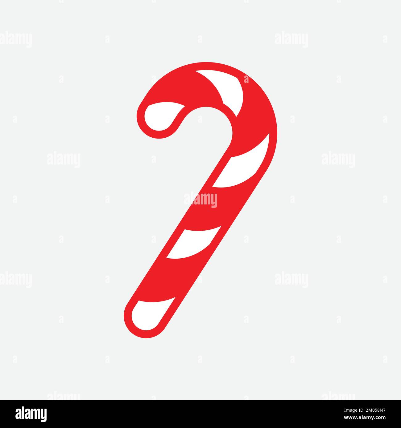 Candy cane icon. Christmas candy cane with red and white stripes ...