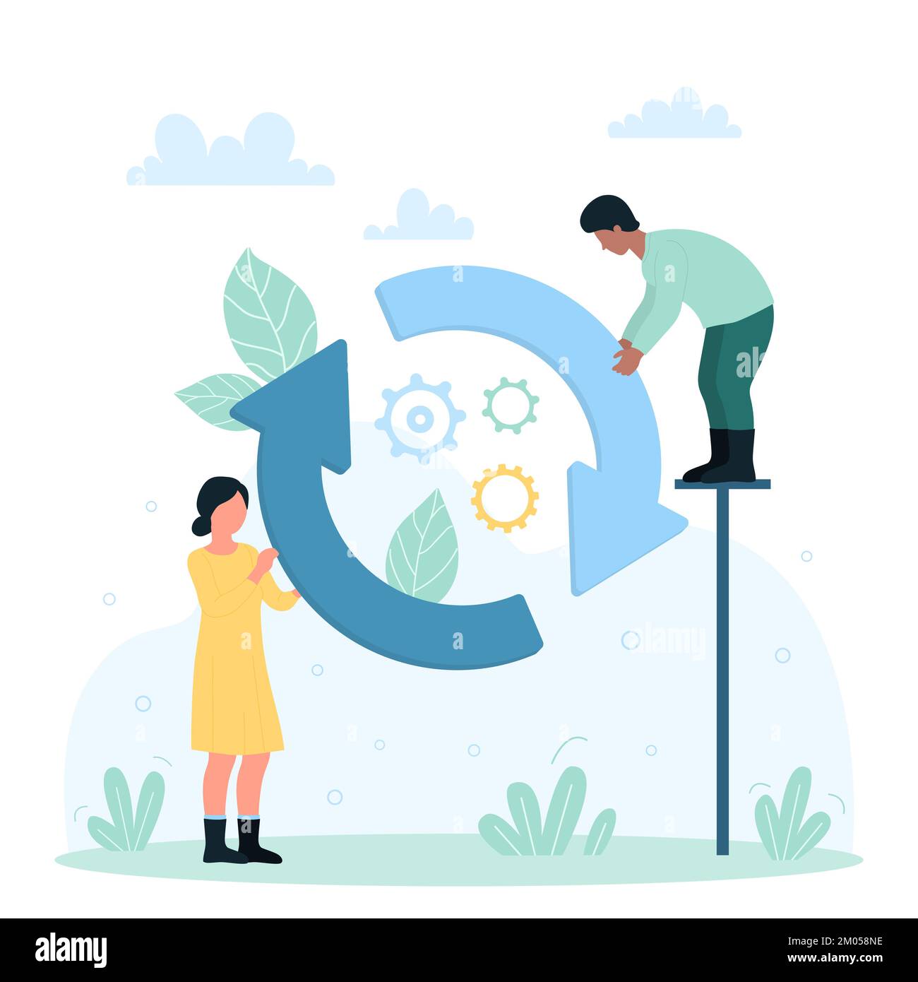 Application upgrade process, software installation and sync progress vector illustration ...