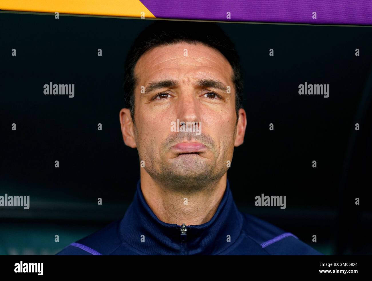 Argentina manager Lionel Scaloni ahead of the FIFA World Cup round of ...