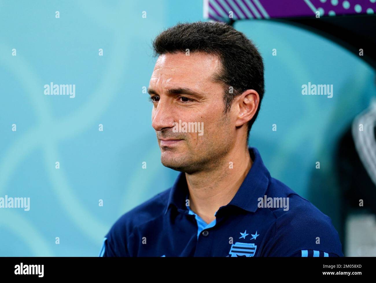 Argentina manager Lionel Scaloni ahead of the FIFA World Cup round of ...
