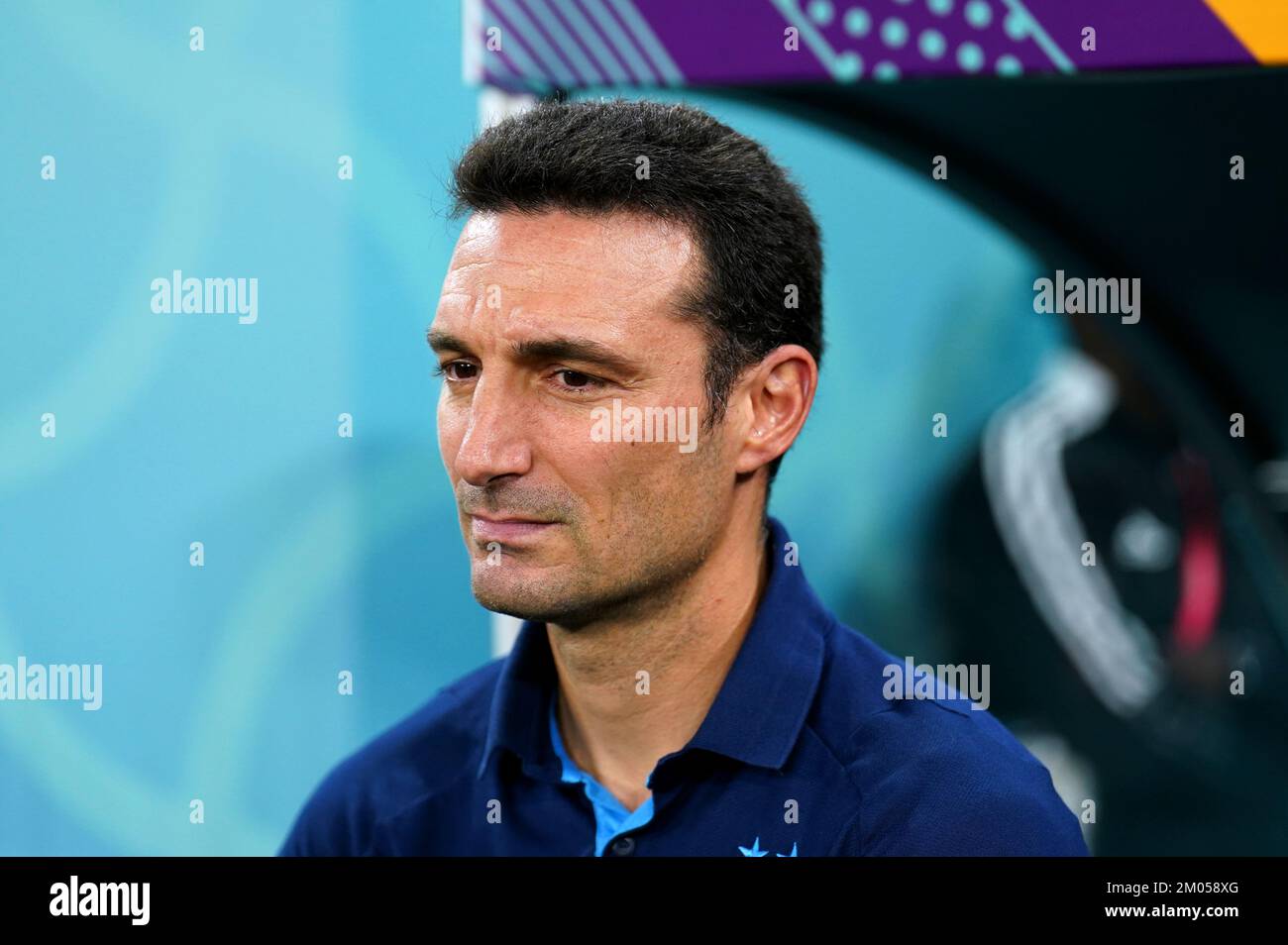 Argentina manager Lionel Scaloni ahead of the FIFA World Cup round of ...