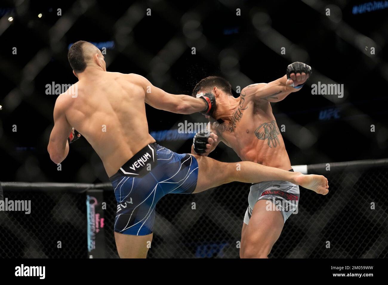 ORLANDO, FL - December 3: Natan Levy (L) and Genaro Valdez R) step in ...
