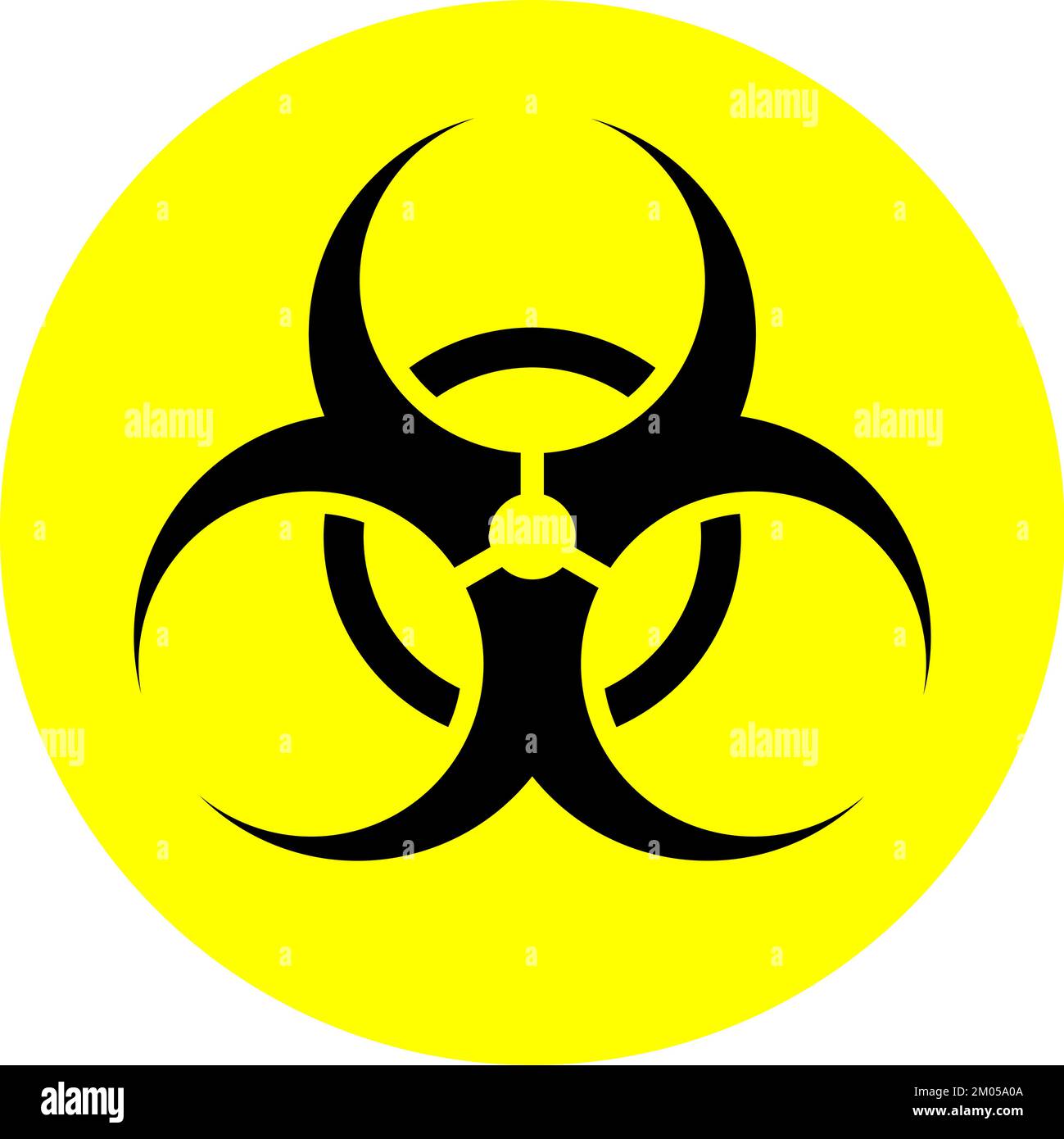 Round Black and Yellow Warning Sign with Biological Hazard or Biohazard ...