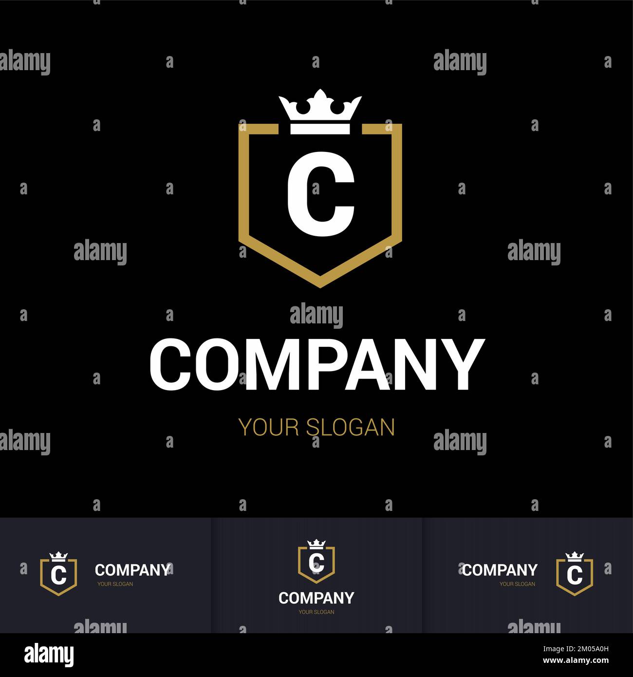 Illustration of Shield Badge-Shape with letter C in the Middle and ...