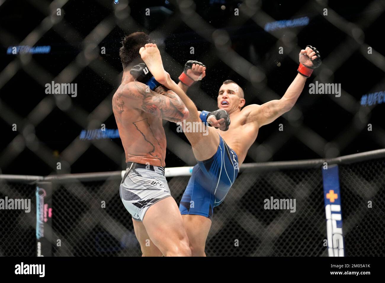 ORLANDO, FL - December 3: Natan Levy (L) and Genaro Valdez R) step in ...