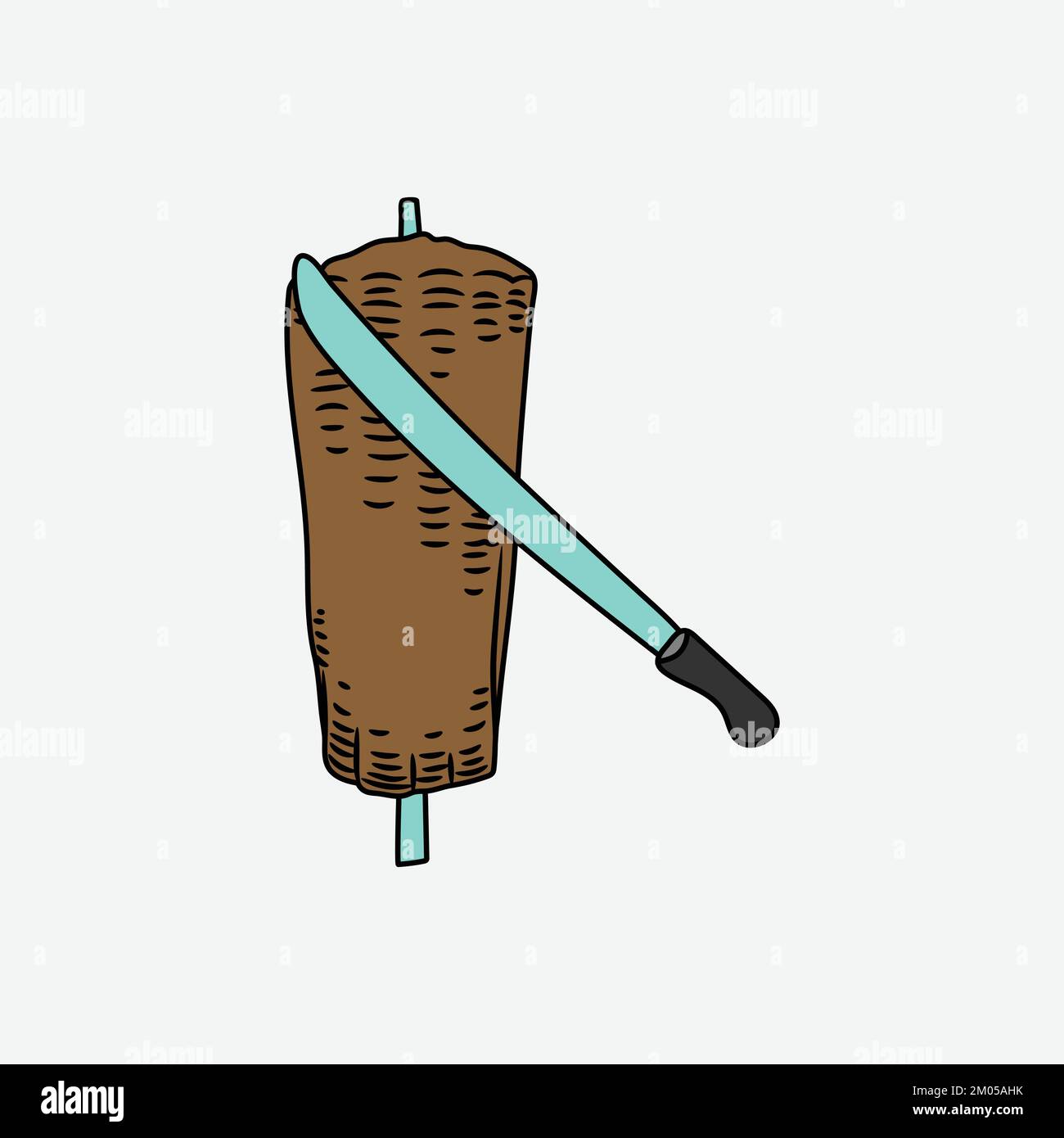 Doner Kebab icon, Fast Food Concept, Flat Style. - Vector. Vector ...