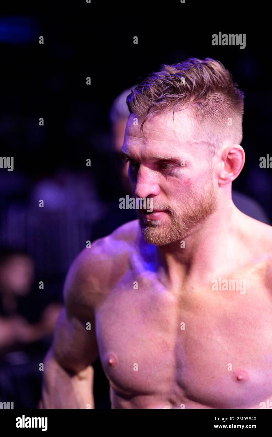 ORLANDO, FL - December 3: following the bout, Scott Holtzman laid his ...