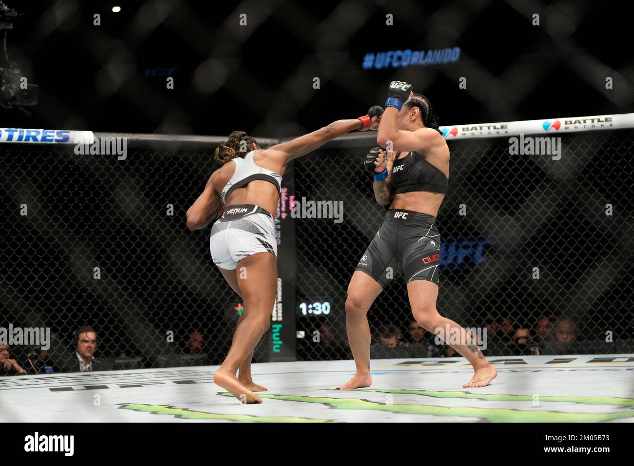 ORLANDO, FL - December 3: Angela Hill (L) and Emily Ducote (R) step in ...