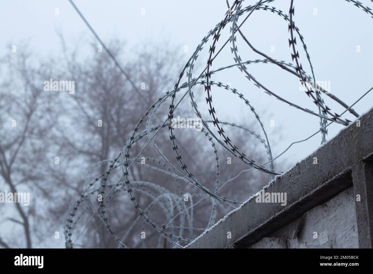 Wall barbed wire sunset hi-res stock photography and images - Alamy