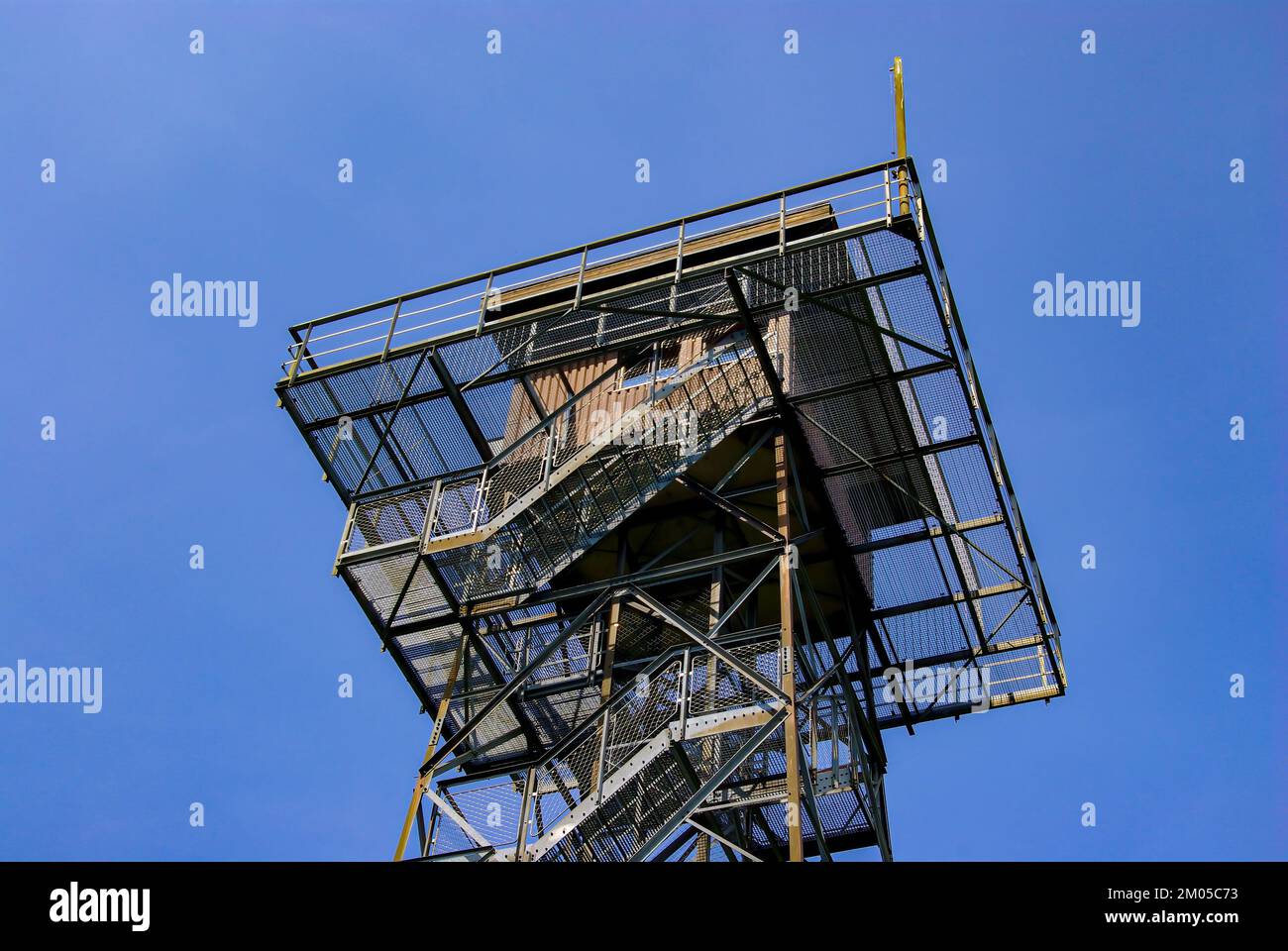 Upper part of an observation tower with viewing platform Stock Photo ...