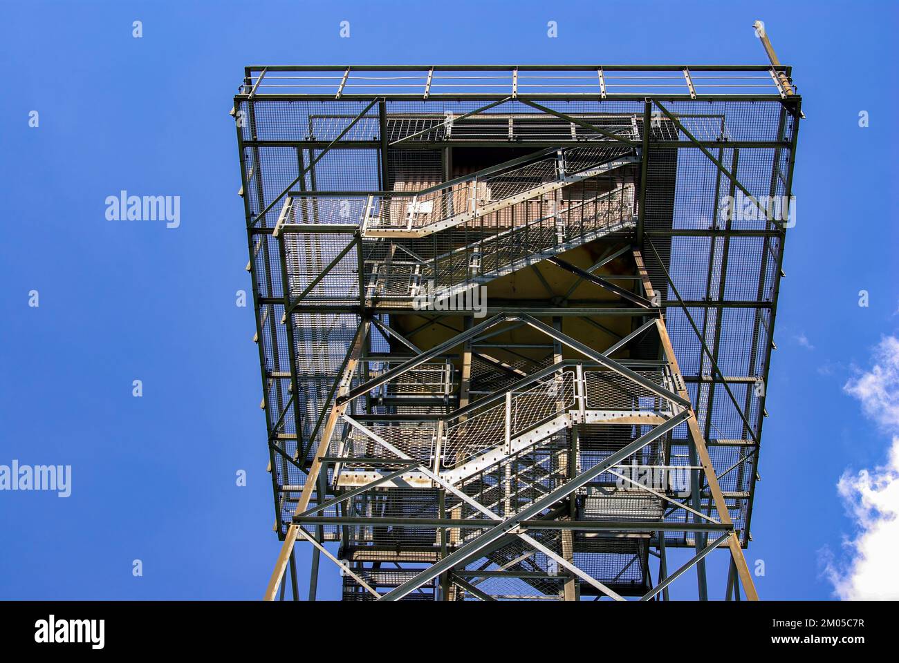 Upper part of an observation tower with viewing platform Stock Photo ...