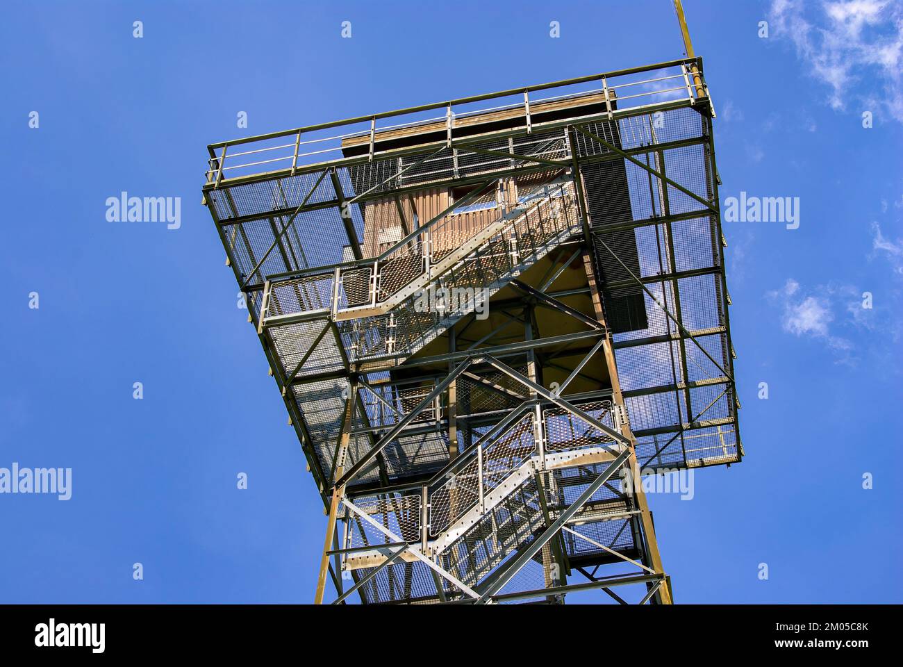 Upper part of an observation tower with viewing platform Stock Photo ...