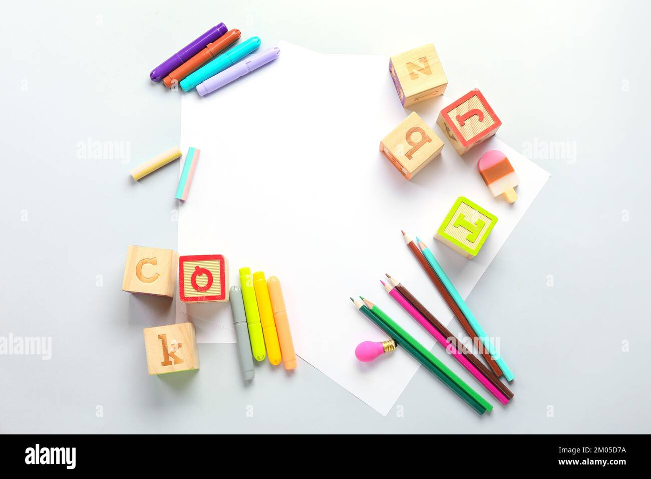 Blank sheets paper pencils hi-res stock photography and images - Alamy