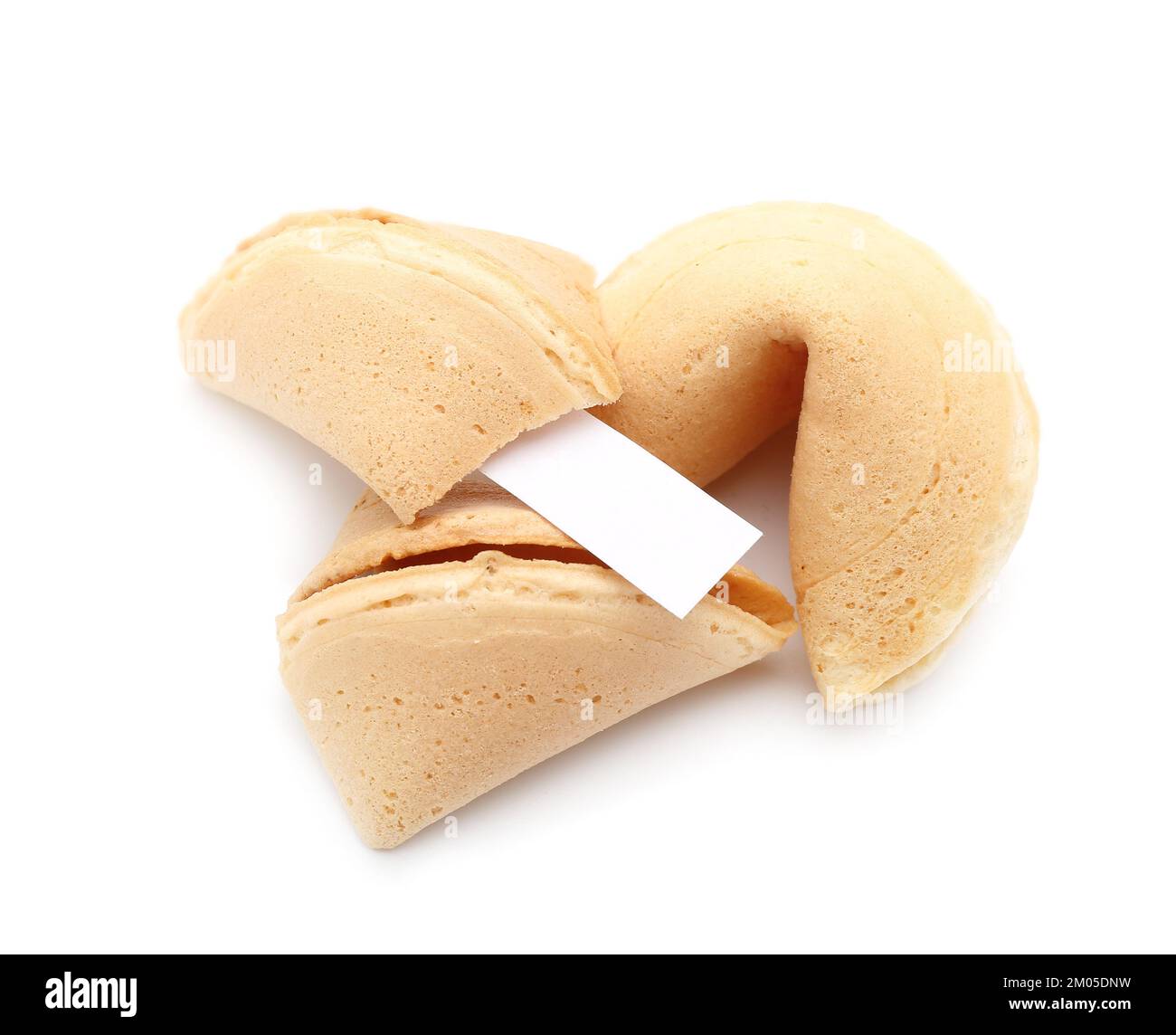 Fortune cookies on white background Stock Photo - Alamy
