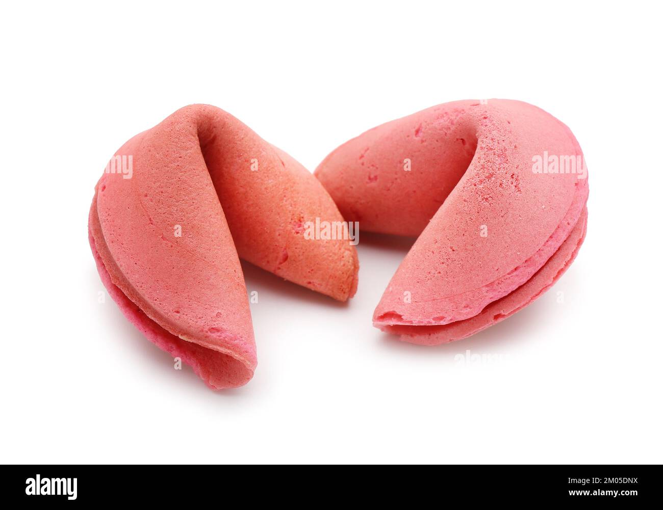 Pink fortune cookies on white background Stock Photo - Alamy