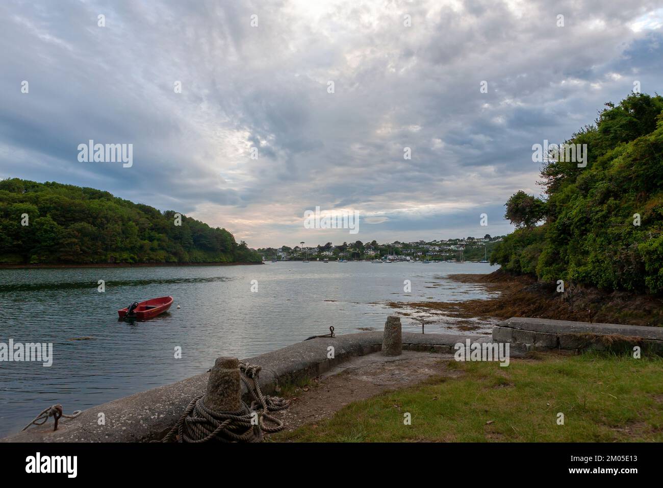 Evening on Porth Creek, with the Percuil River and St. Mawes beyond ...