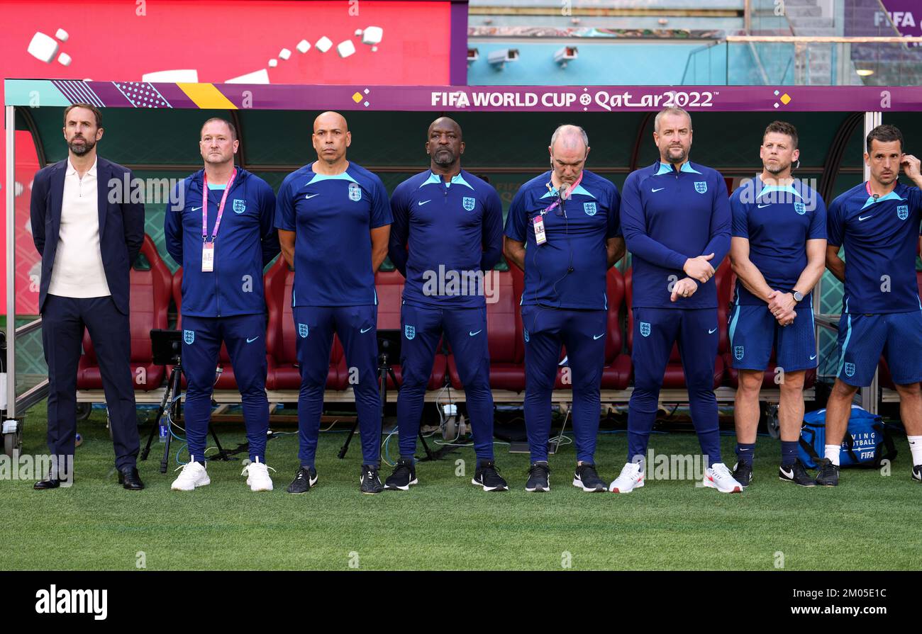 England staff including manager Gareth Southgate, assistants Steve ...