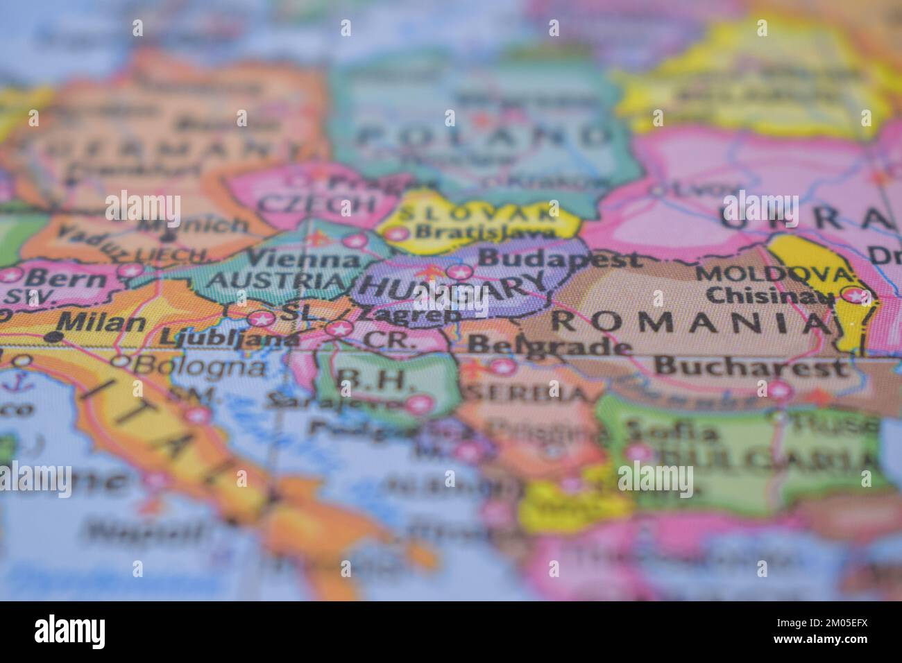Hungary political map hi-res stock photography and images - Alamy