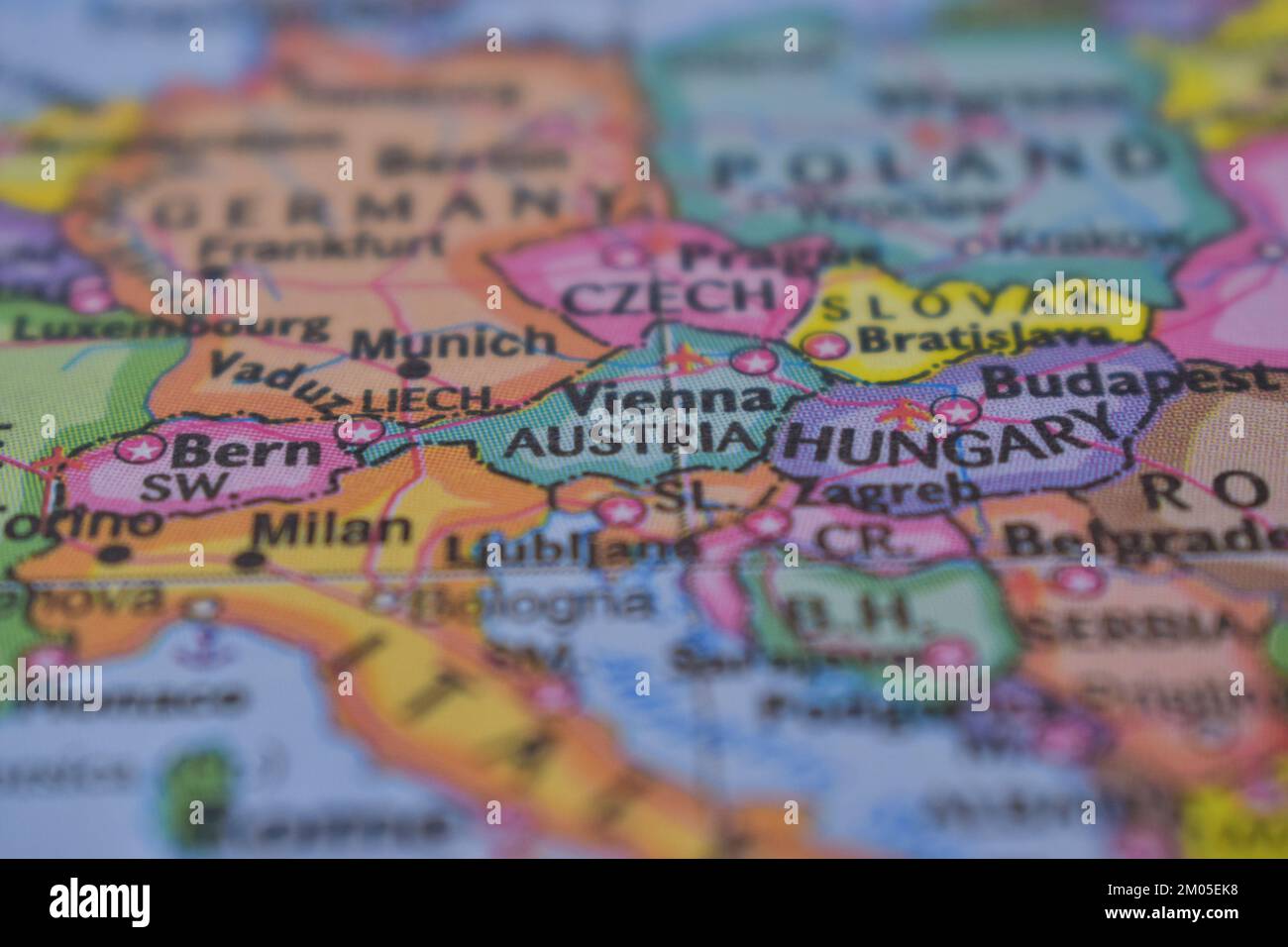 Austria map political hi-res stock photography and images - Alamy