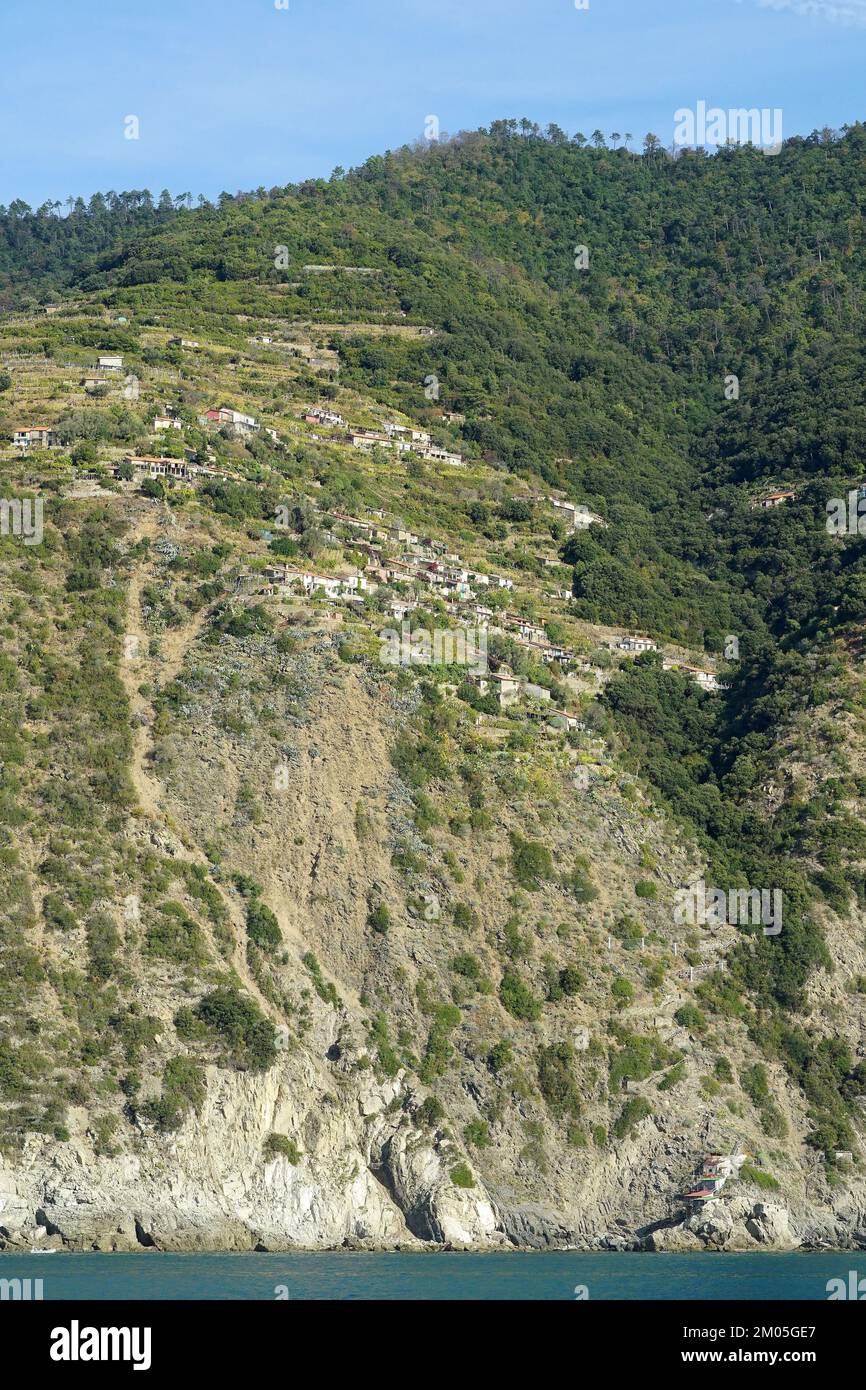 landscape, mountain, Cinque Terre, Liguria, Italy, Europe, UNESCO World ...