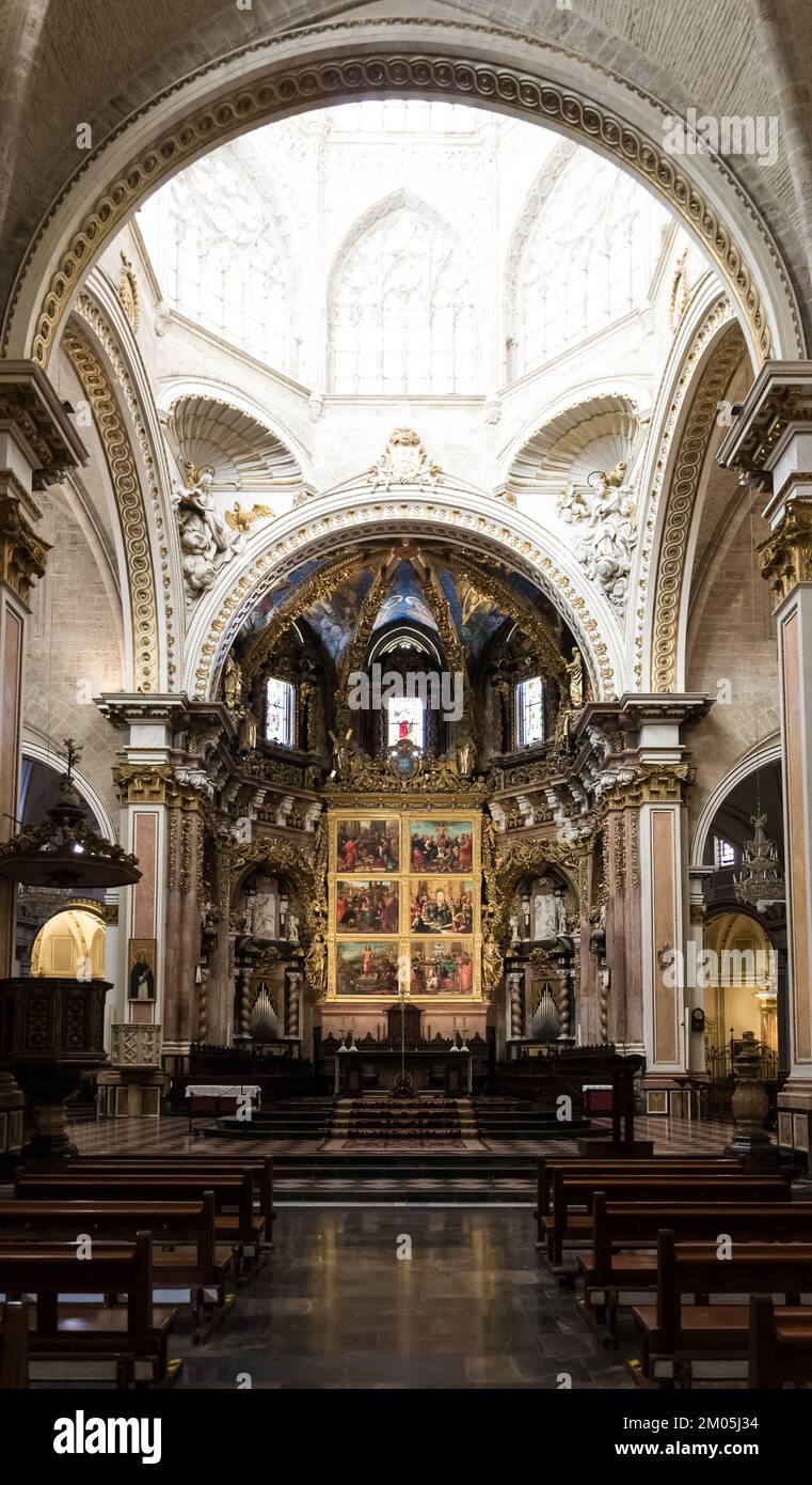 Architectural detail of the Valencia Cathedral, also known as St Mary's ...