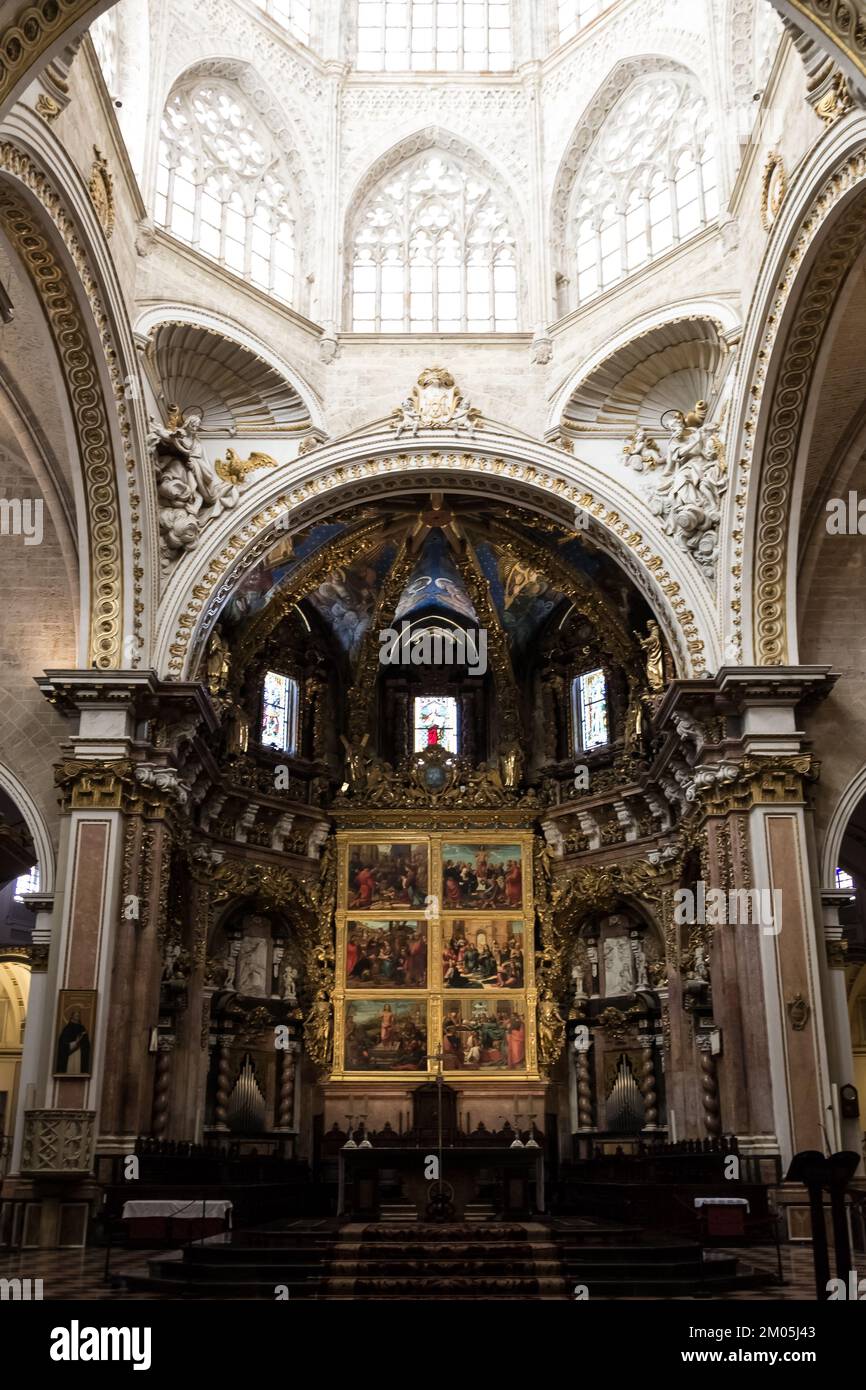 Architectural detail of the Valencia Cathedral, also known as St Mary's ...