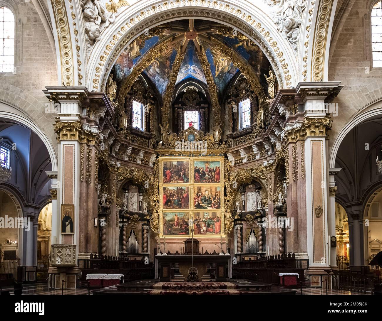 Architectural detail of the Valencia Cathedral, also known as St Mary's ...