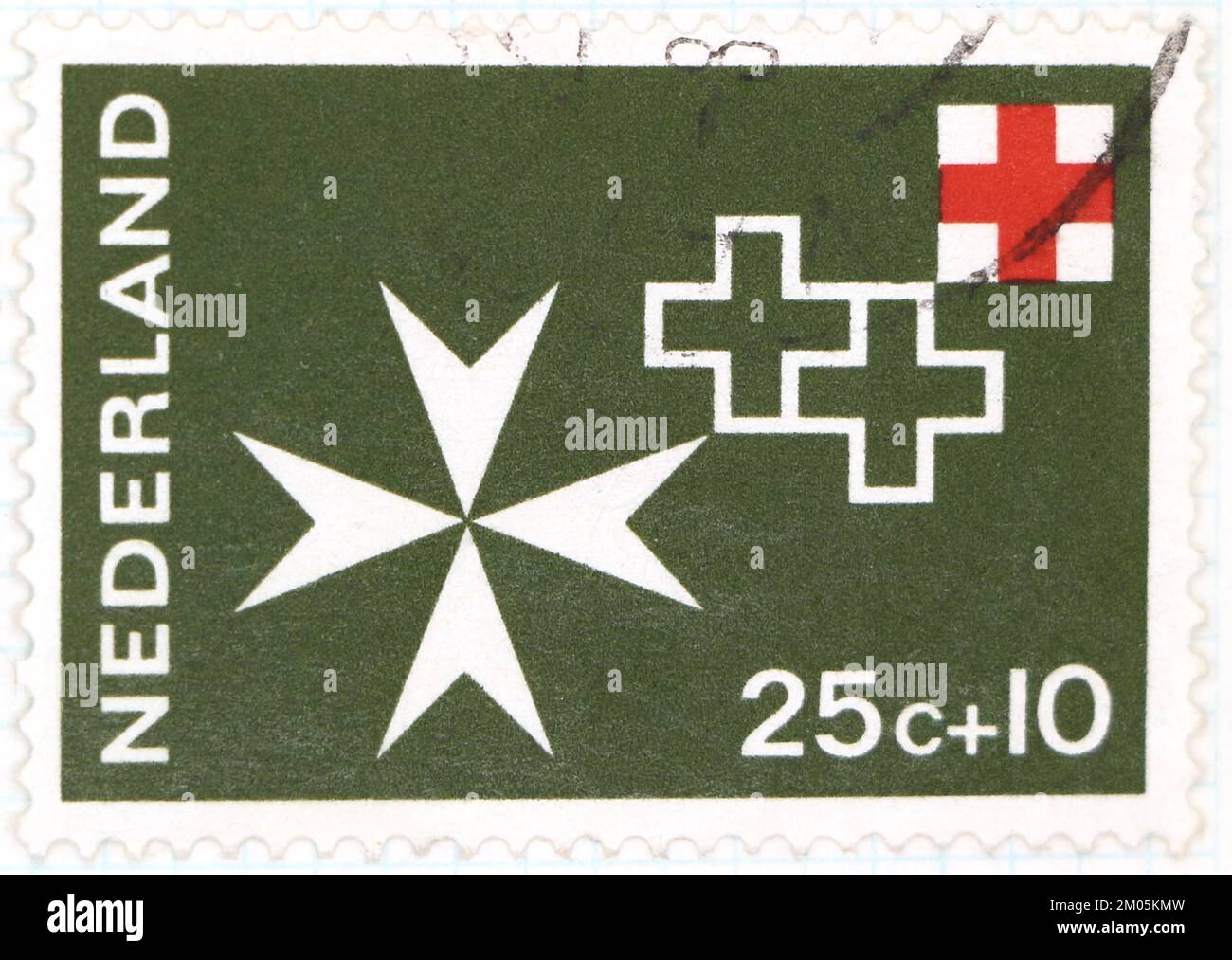 Photo of a postage stamp from the Netherlands Maltese cross Red Cross ...