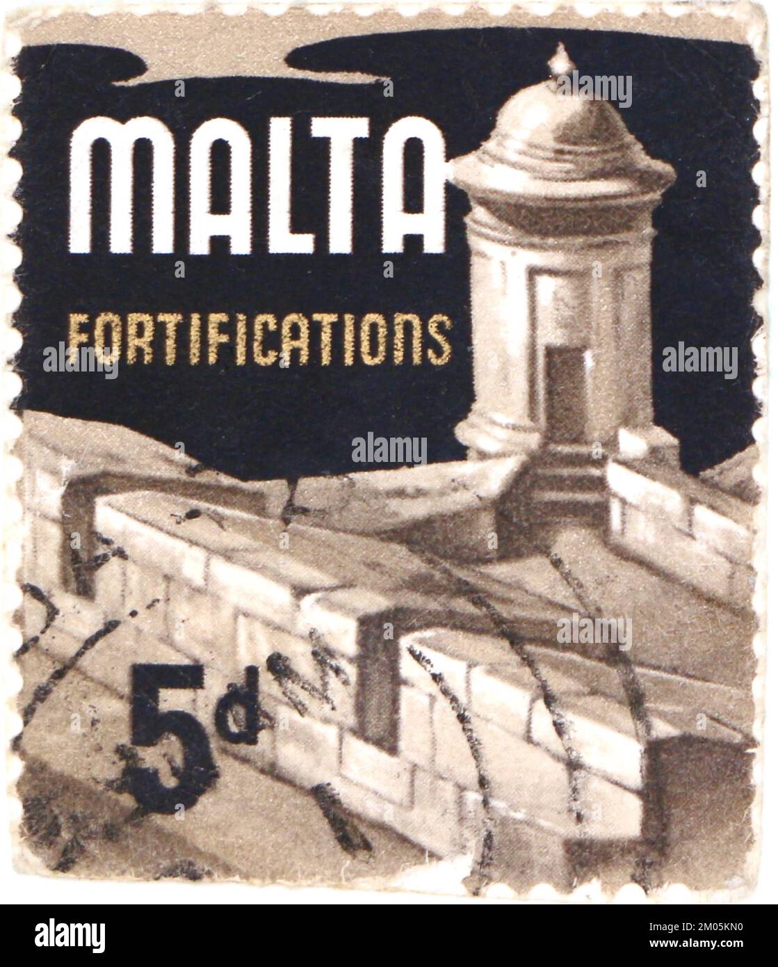 Photo of a postage stamp from Malta Fortifications Definitives 1965 ...