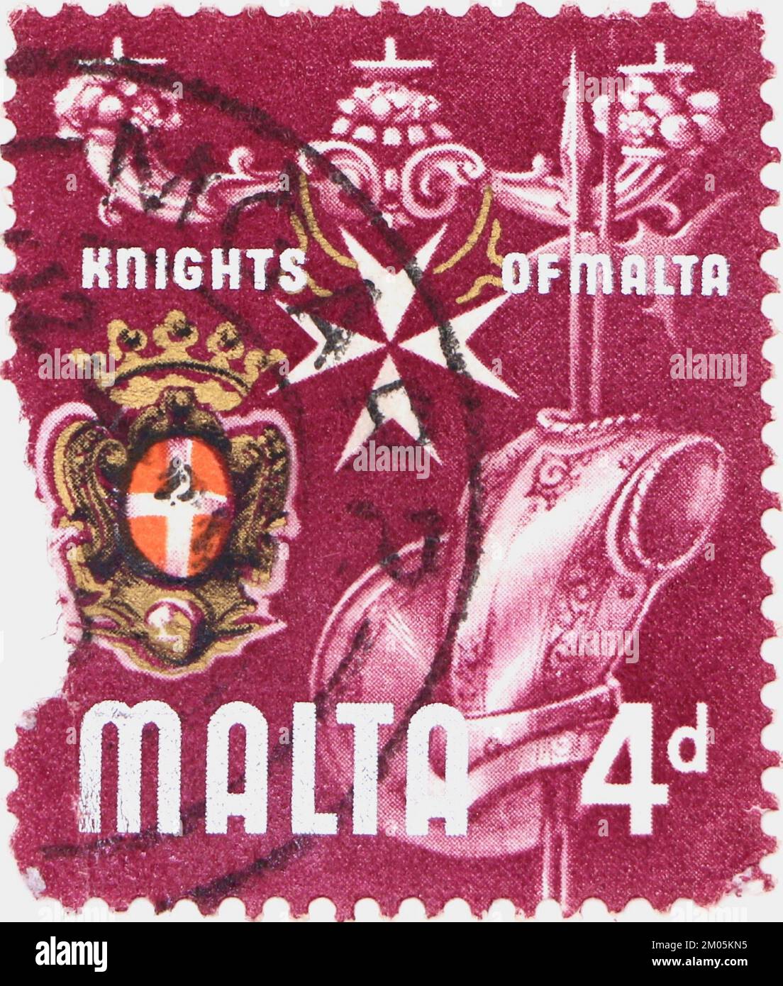 Photo of a postage stamp from Malta Knights of Malta lamp-base cross ...