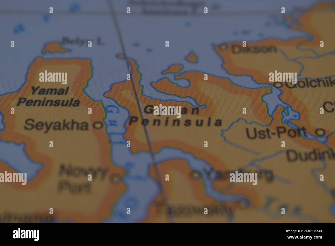 Gyden Country Name On The Political World Map Very Macro Close-Up View ...